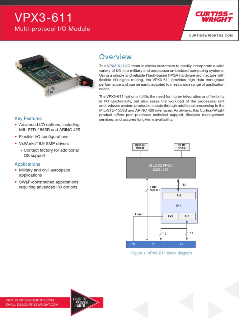 VPX3 611 DO 254 Certifiable IO Module Product Sheet | PDF | Input ...