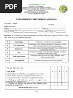 Work Immersion Evaluation Form | PDF | Competence (Human Resources) | Behavioural Sciences