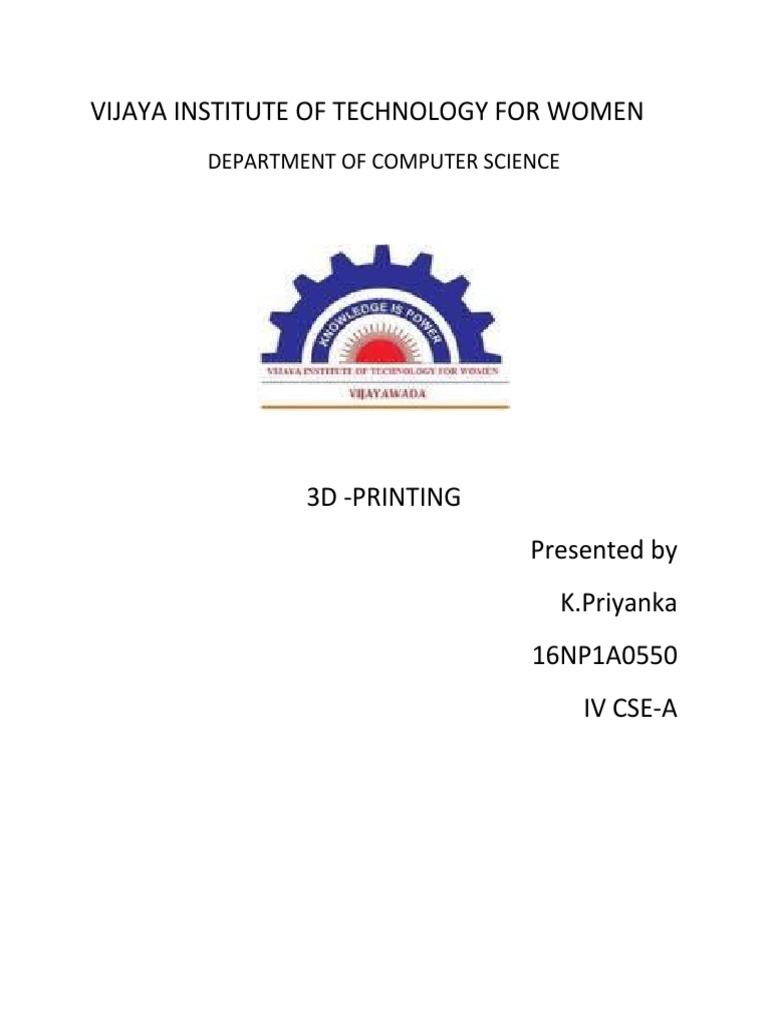 Abstract (3d Printing) | PDF | 3 D Printing | 3 D Computer Graphics