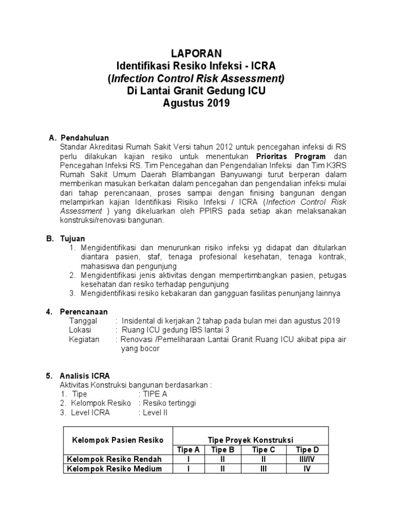 ICRA Renovasi Ruang ICU dan Radiologi | PDF