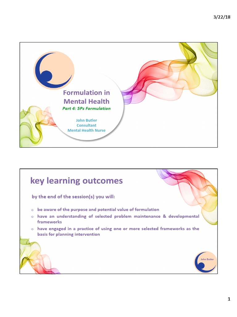 Pres Formulation 4 5ps | PDF | Psychotherapy | Mental Disorder