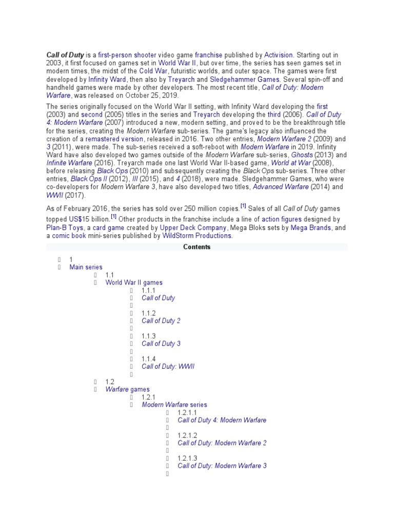 Cod | PDF | Video Game Publishers | Video Game Development Companies
