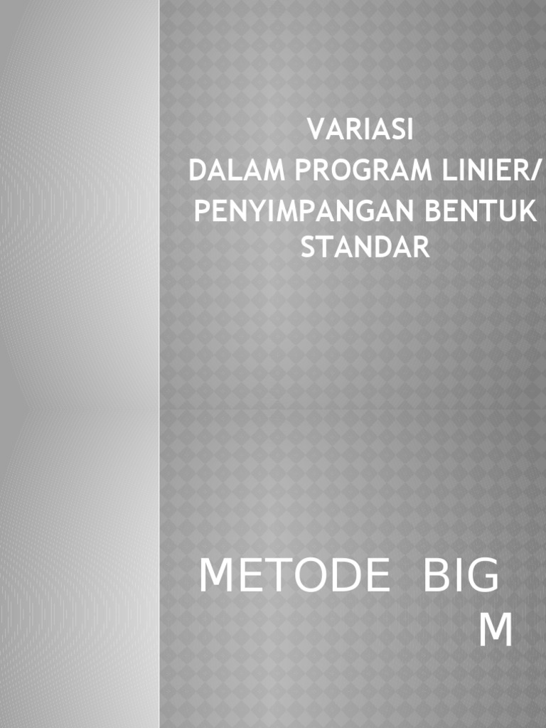 5 .Metode Big M | PDF