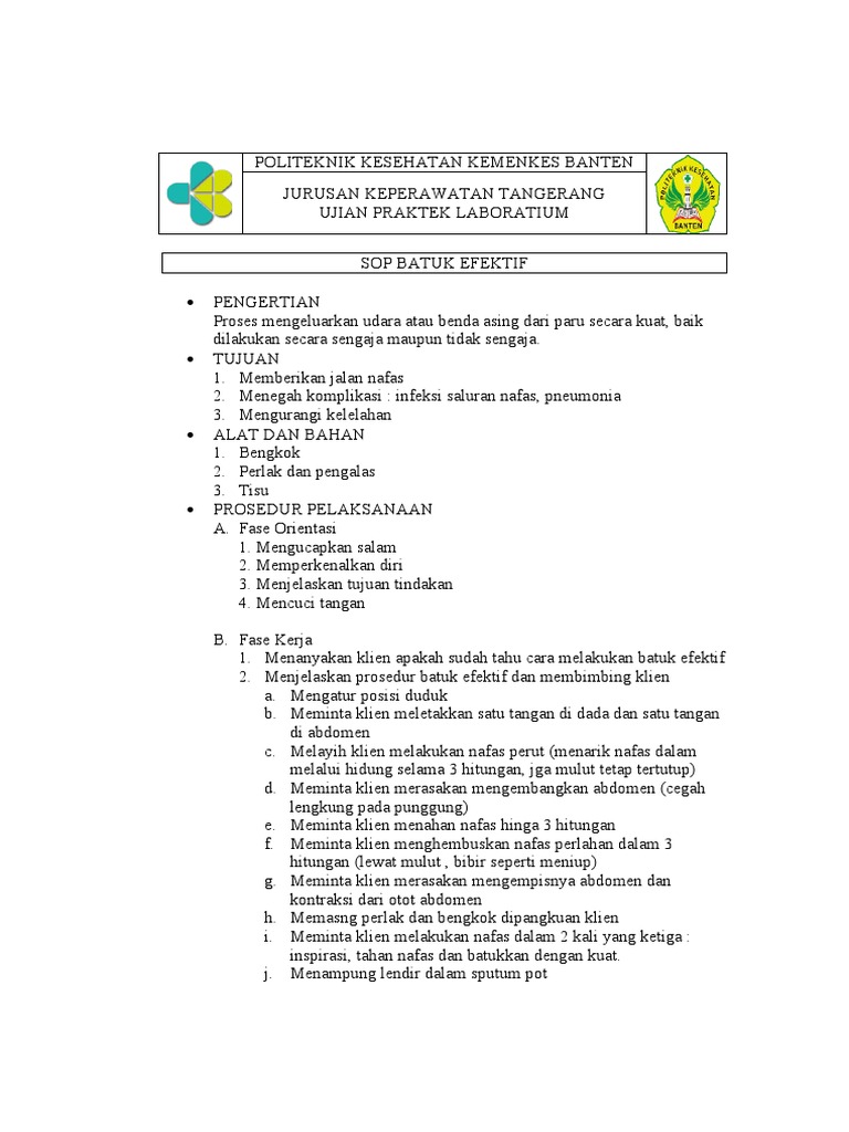 Sop Batuk Efektif | PDF