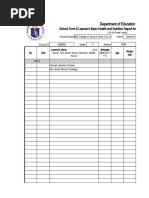 School Form 8 SF8 Learner Basic Health and Nutrition Report | PDF ...