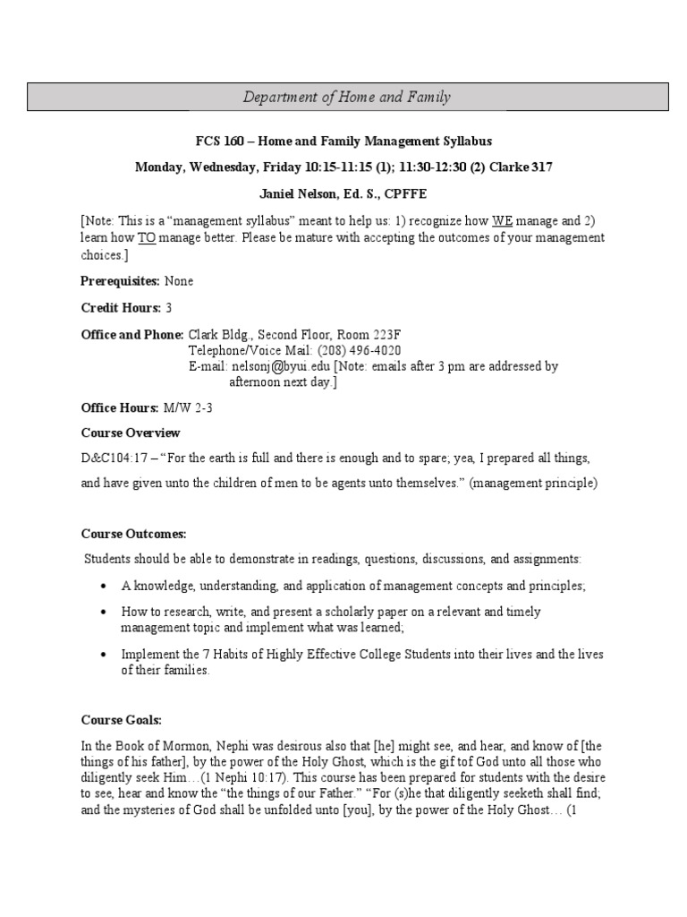Fcs 160 Syllabus | PDF | Test (Assessment) | Critical Thinking