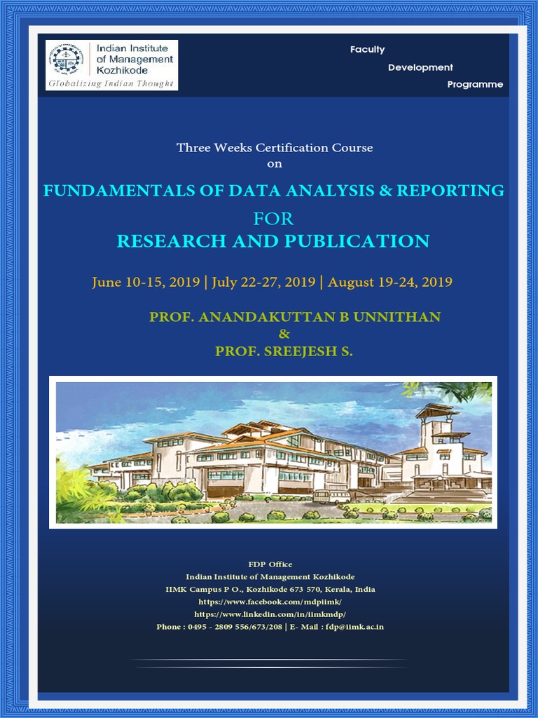 FDP Brochure | PDF | Data Analysis | Spss