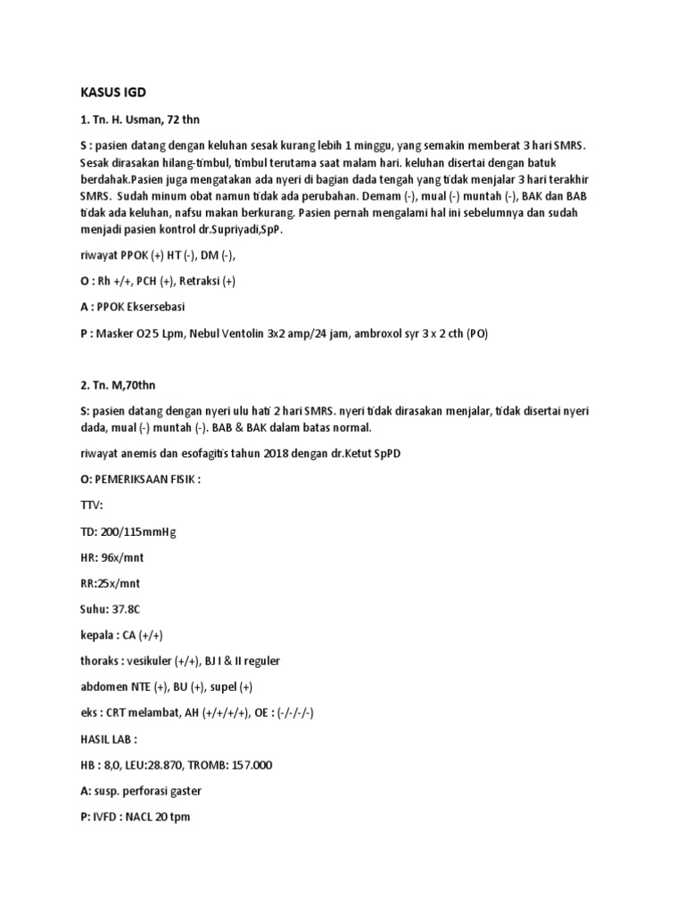 Borang KASUS IGD | PDF