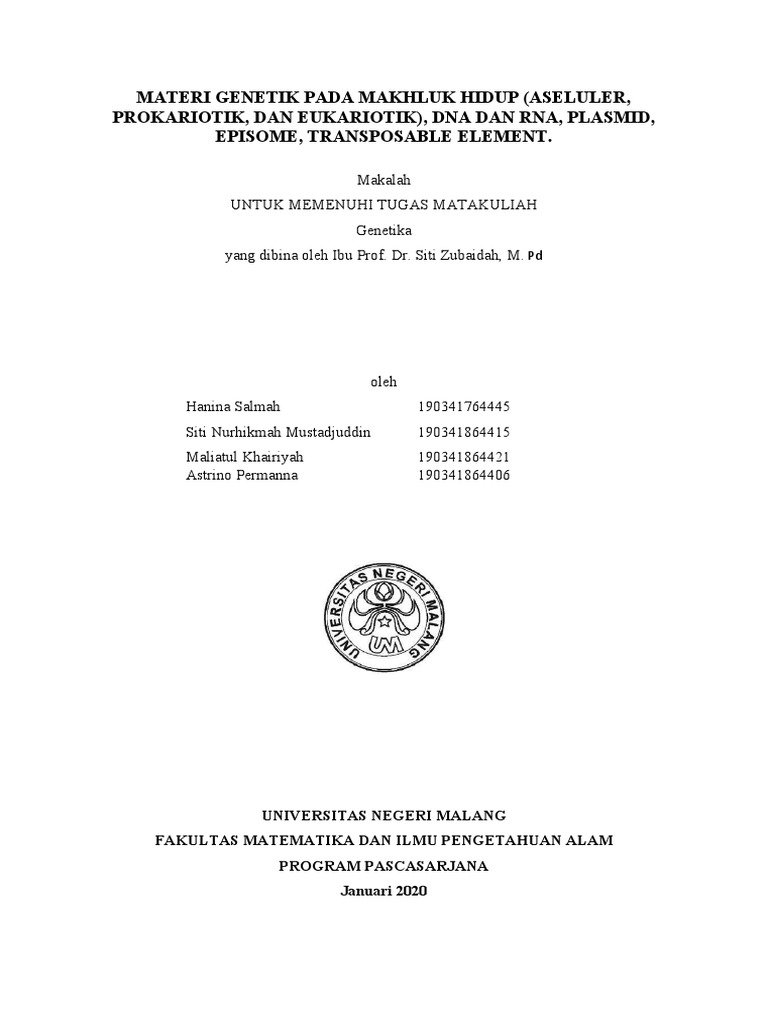 Materi Genetik Pada Makhluk Hidup (Aseluler, Prokariotik, Dan ...