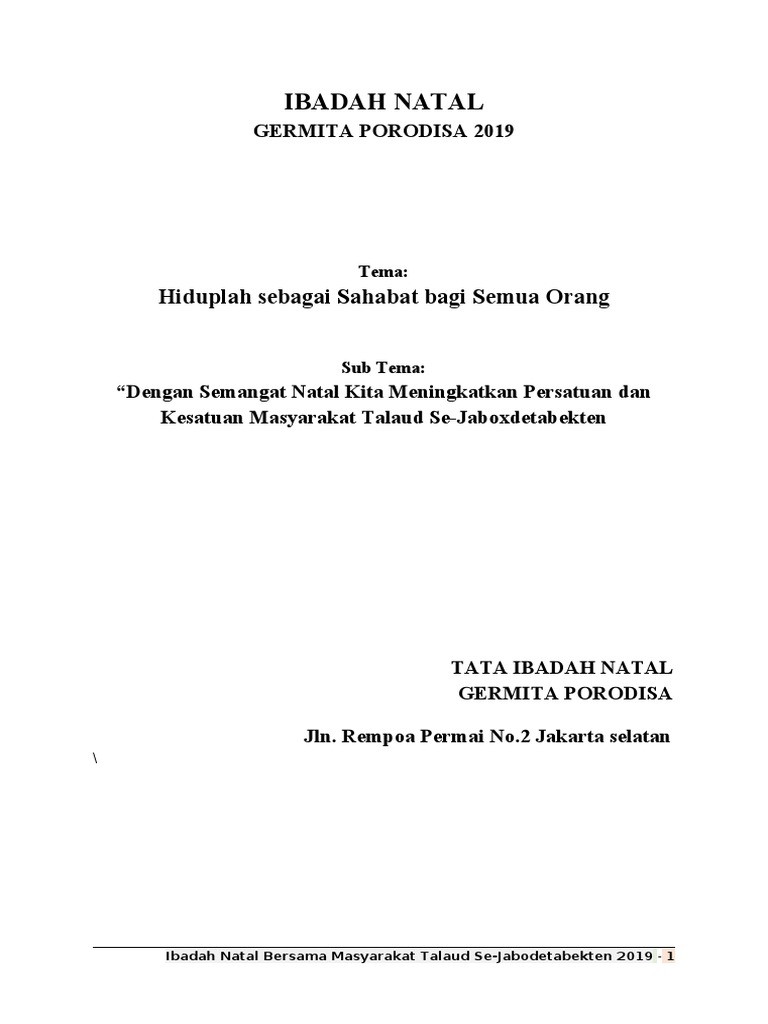 Tata Ibadah Germita Porodisa | PDF