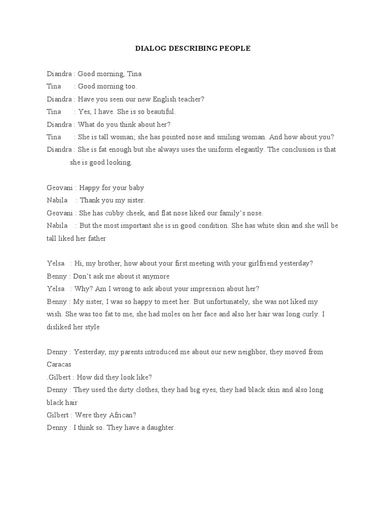 Dialog Describing People | PDF