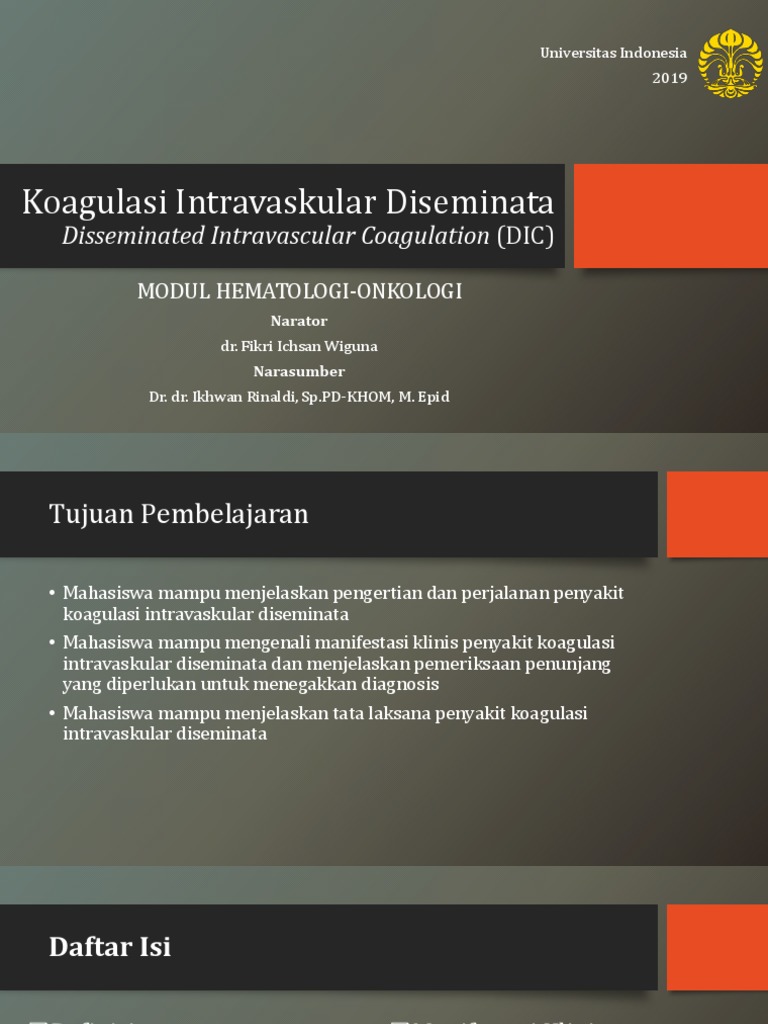 Materi Koagulasi Intravaskular Diseminata | PDF
