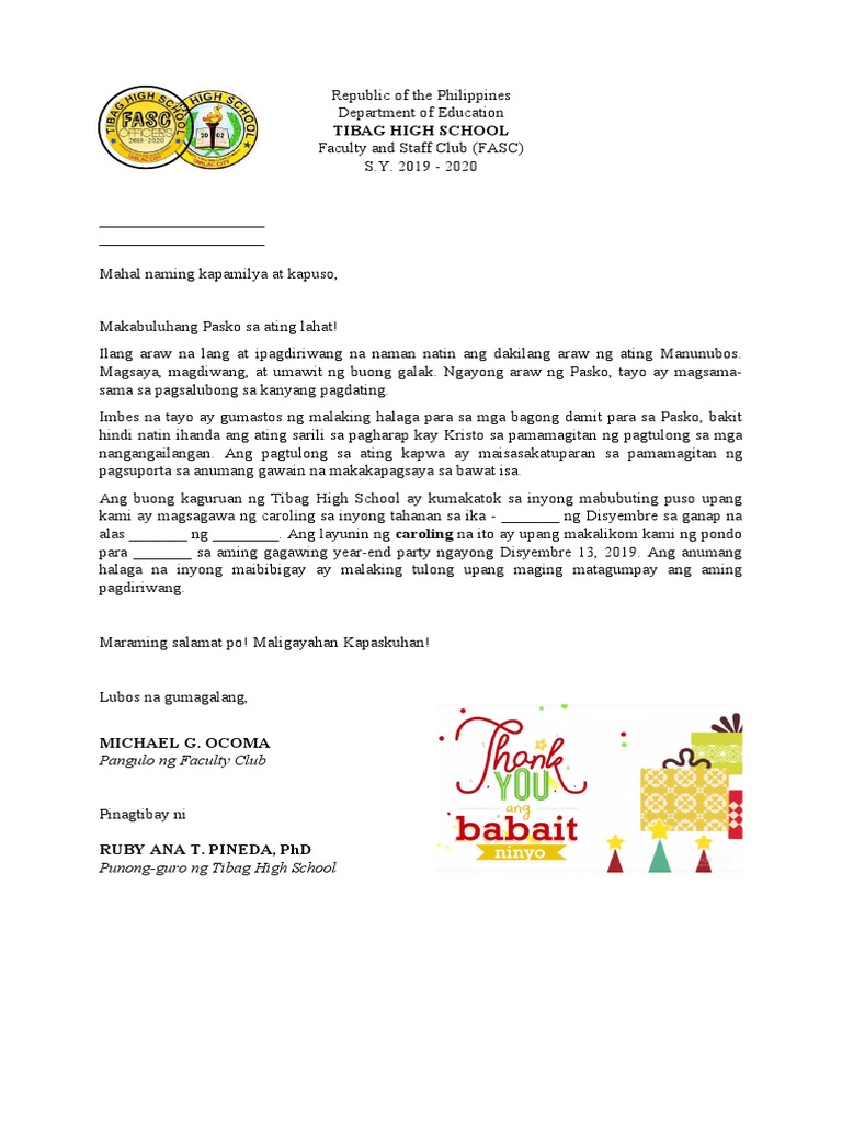 Caroling Letter | PDF