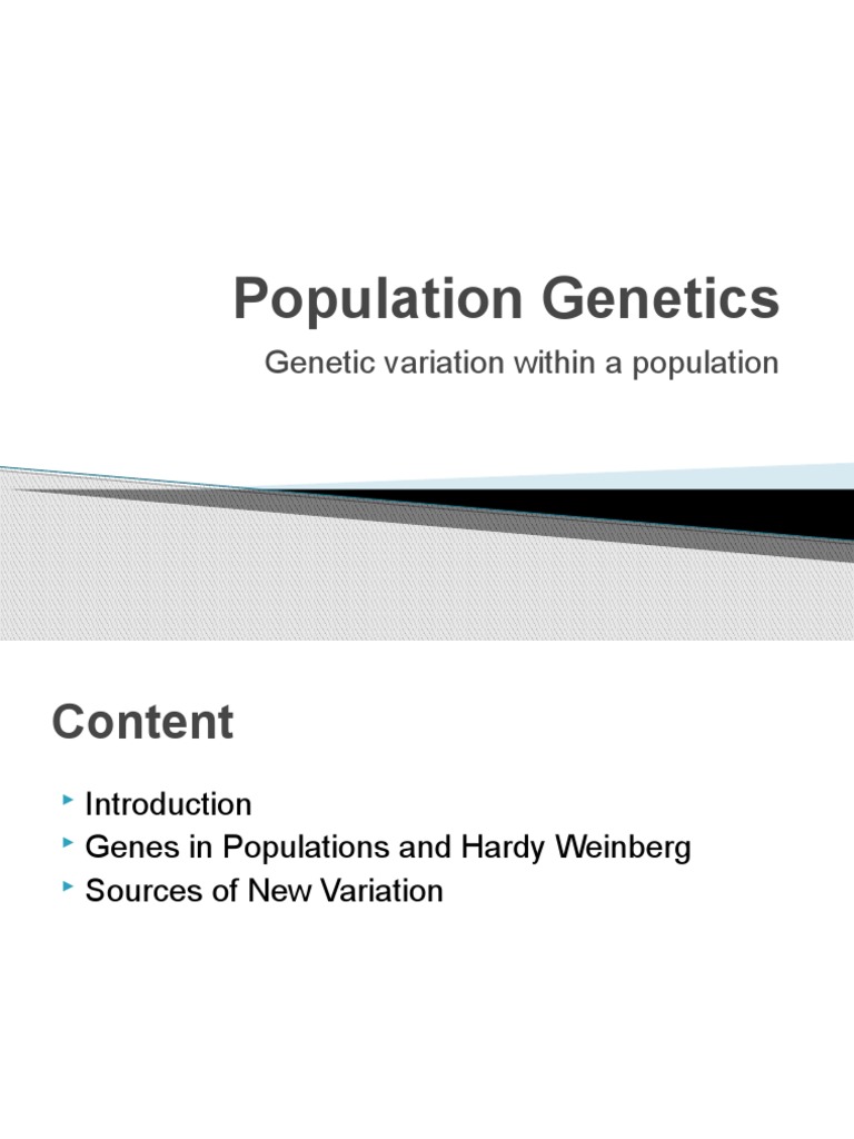 Population Genetics: Genetic Variation Within A Population | PDF ...