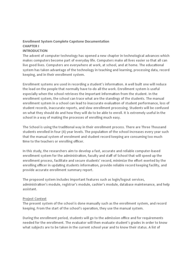 An Efficient Solution: Developing a Computerized Enrollment System to Streamline Records and ...