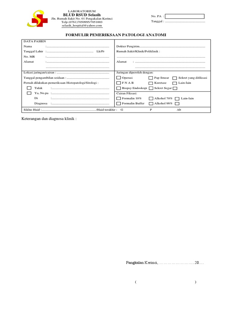 Formulir LABORATORIUM | PDF