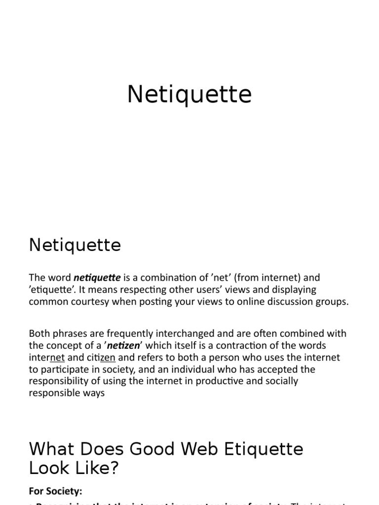 Netiquette | PDF | Etiquette | Privacy