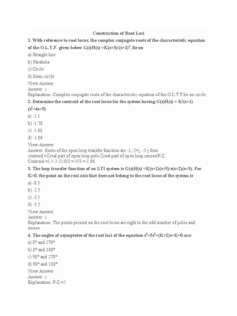 Root Locus Construction Guide | PDF | Mathematical Analysis | Mathematical Objects