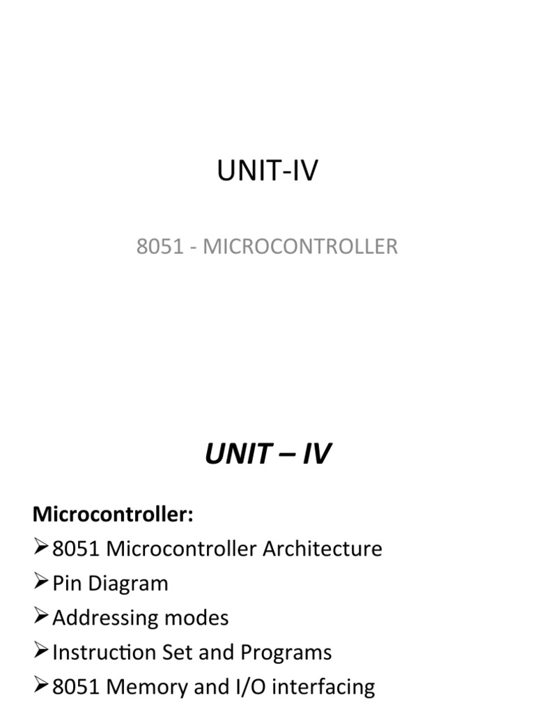8051 - Microcontroller Introduction | PDF