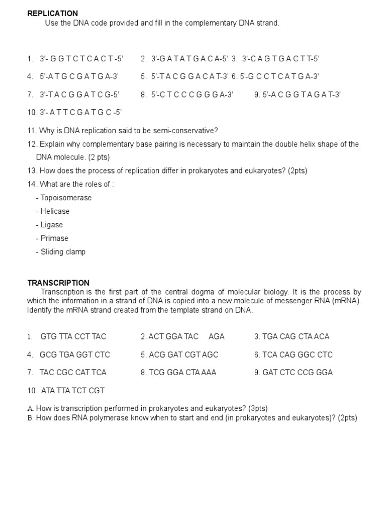 Central Dogma: DNA to Protein Process | PDF | Translation (Biology ...