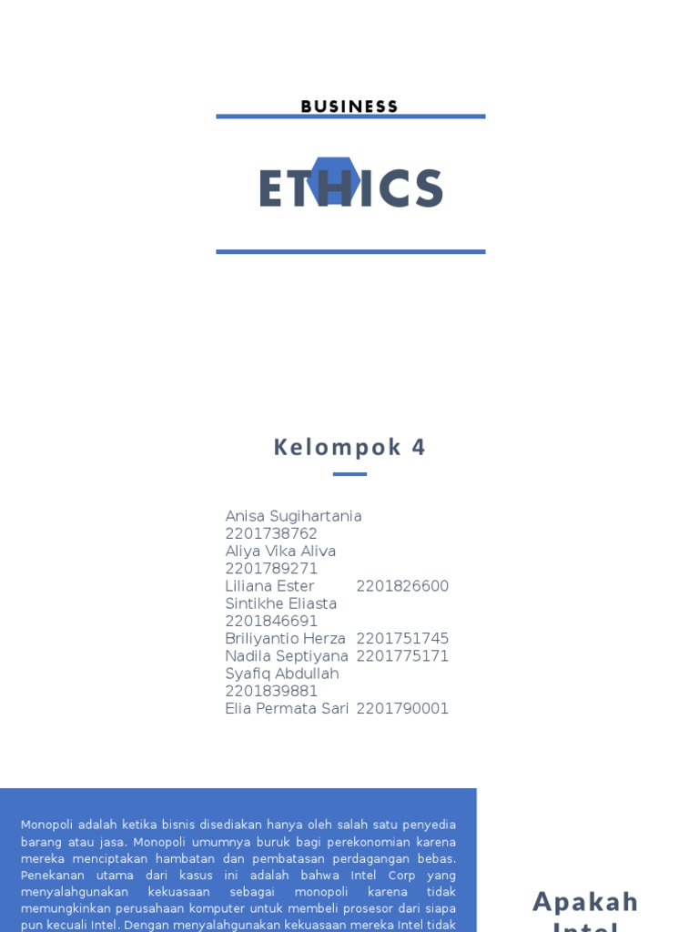 Business Ethics - Intel | PDF