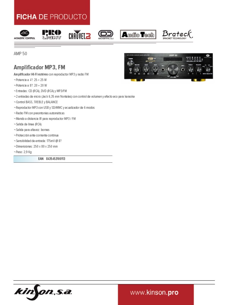 AMP50 | PDF | Micrófono | USB