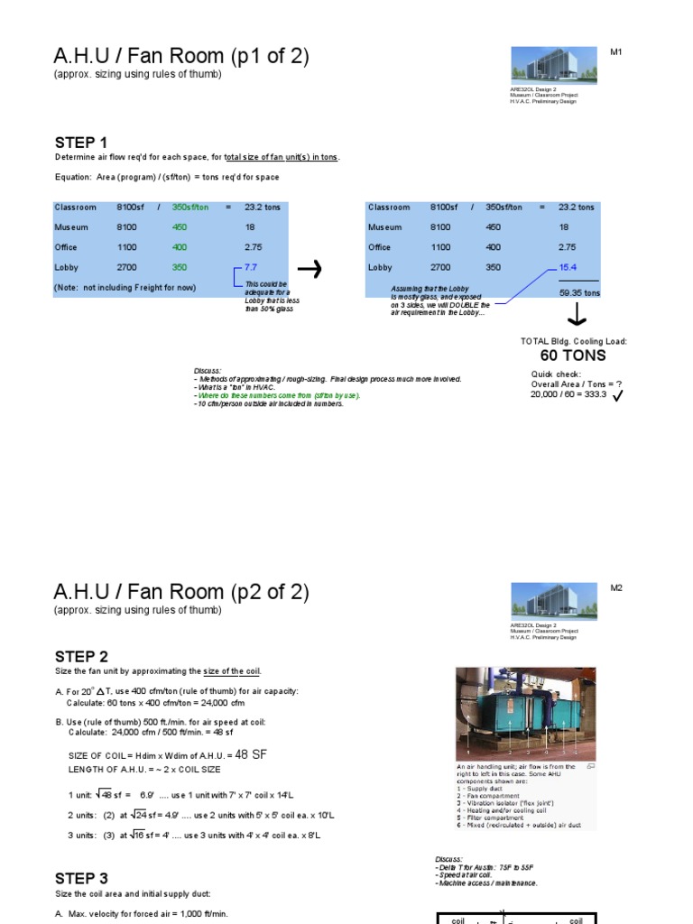AHU Room Sizing and Design Guidelines | PDF | Elevator | Temperature
