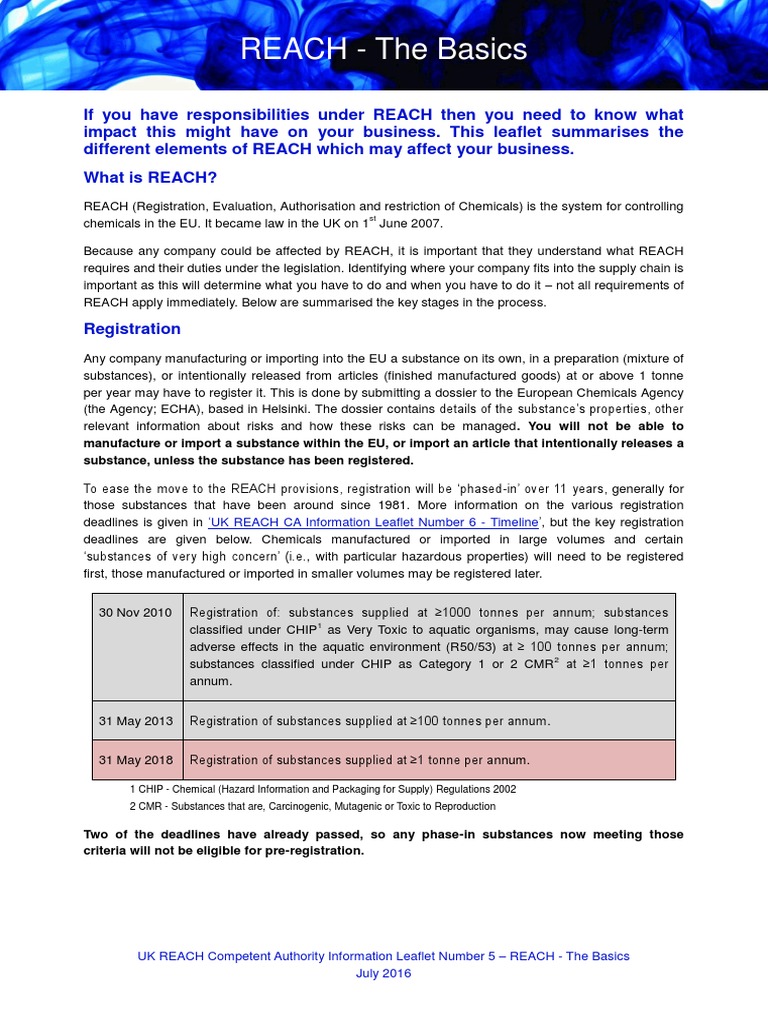 About REACH - PDF | Download Free PDF | Safety | Prevention