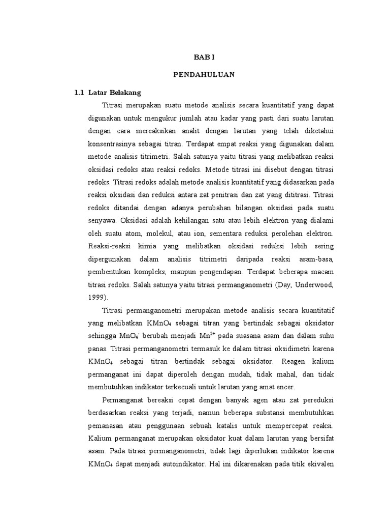 Lapres Titrasi Permangano | PDF