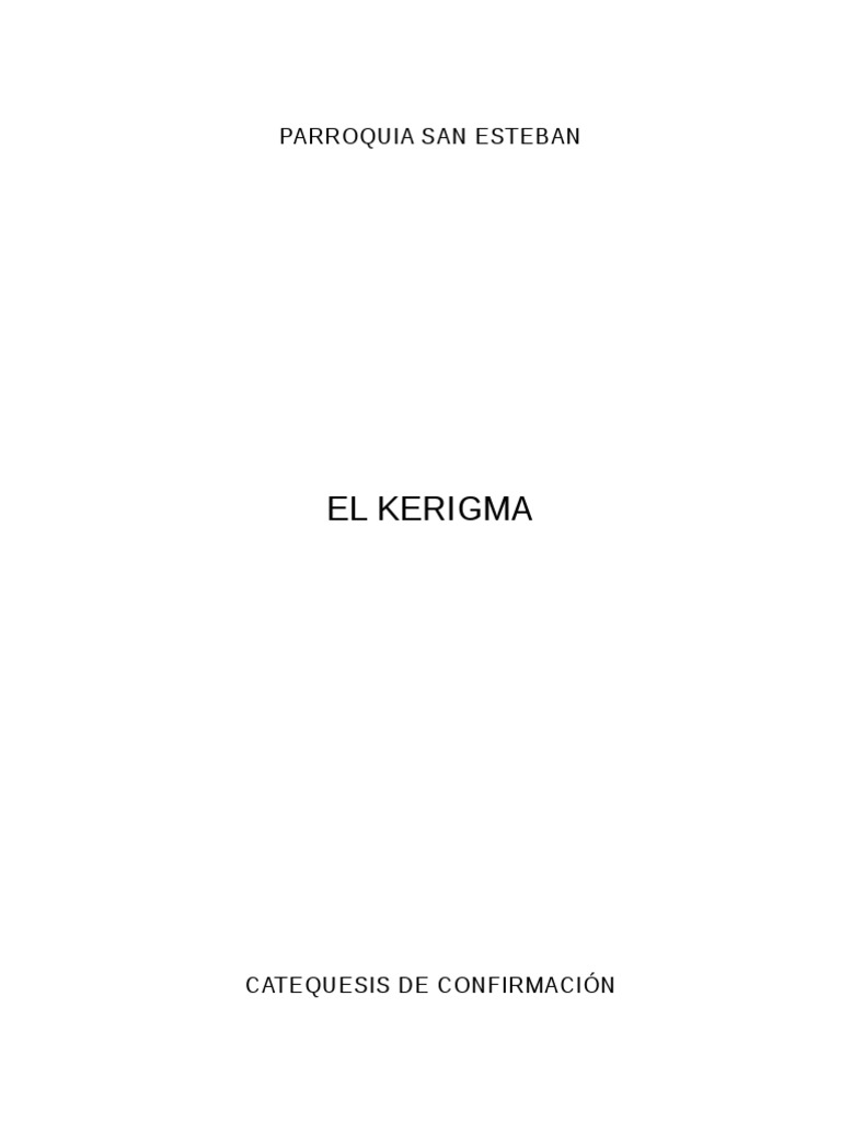 1 El Kerigma | PDF | eucaristía | Pecado