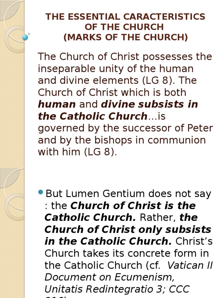 Lesson 5. Marks of The Chruch | PDF | Christian Church | Catholic Church