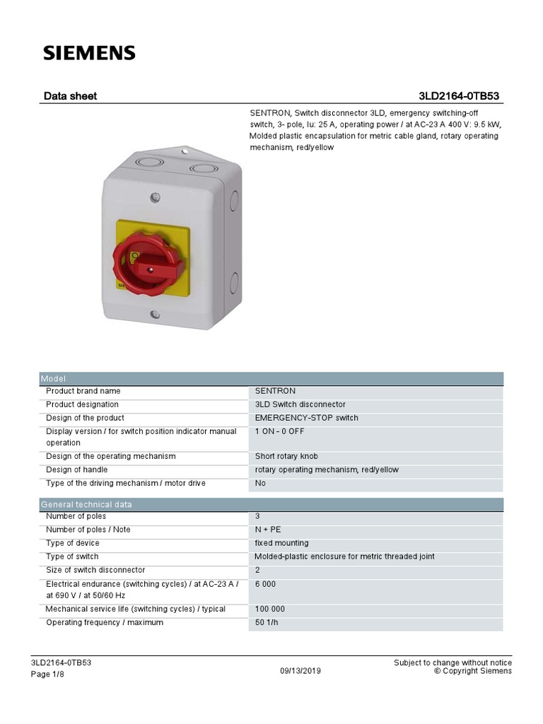 3LD21640TB53 Datasheet en | PDF | Switch | Alternating Current