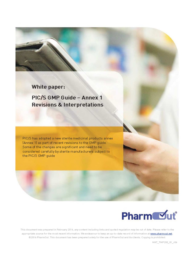 White Paper Pics GMP Guide Annex 1 Revisions and Interpretations | PDF ...
