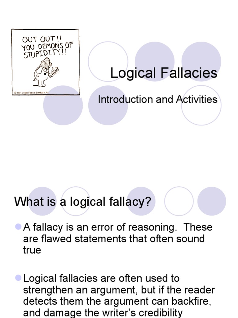 LogicalFallaciesIntro Activities | PDF | Fallacy | Argument