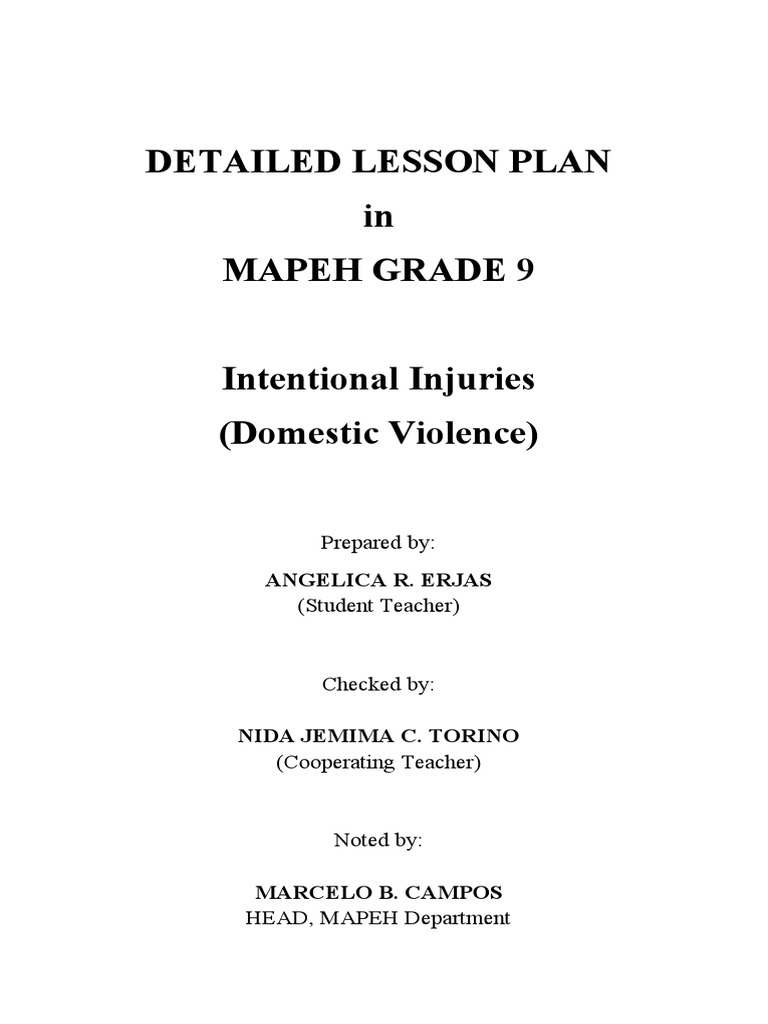 Domestic Violence Awareness Lesson Plan | PDF | Psychological Abuse ...