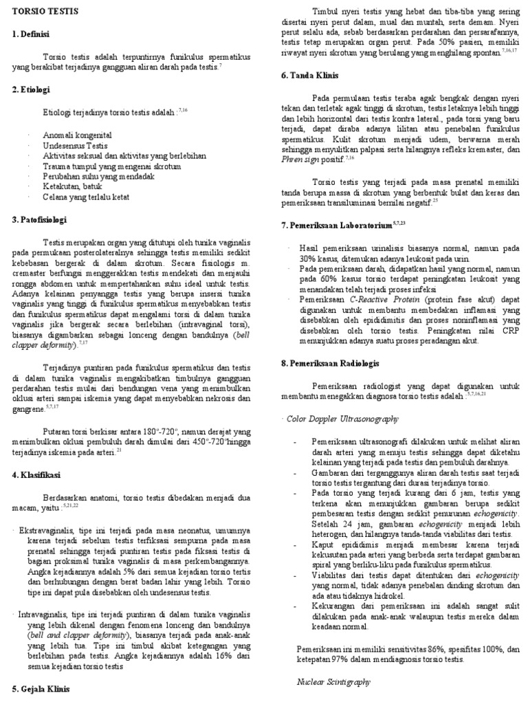 Torsio Testis: Gejala dan Penanganan | PDF