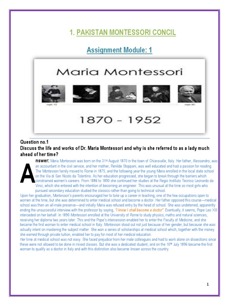 PMC Module No 1 | Download Free PDF | Montessori Education | Language ...