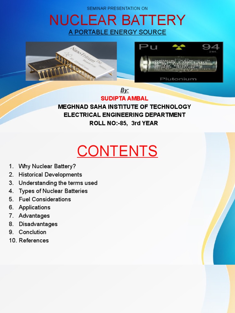 On Nuclear Battery | PDF | Radionuclide | Atomic Nucleus