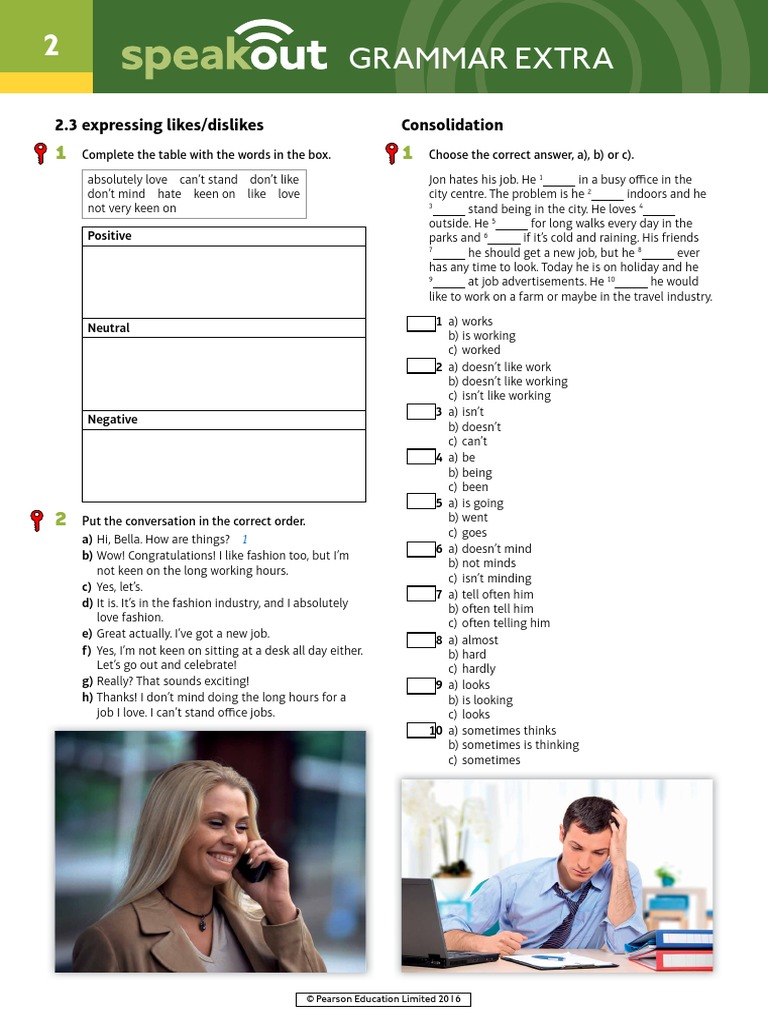Speakout Grammar Extra Pre-Intermediate Unit 2 - Часть2 | PDF