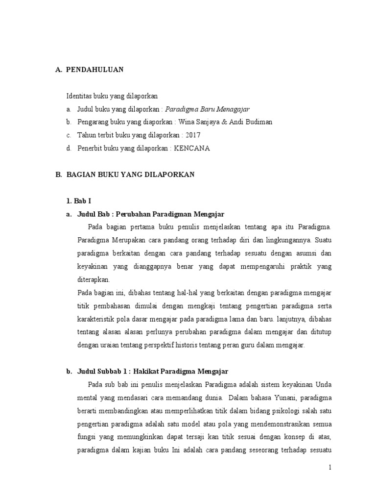 Laporan Bacaan | PDF