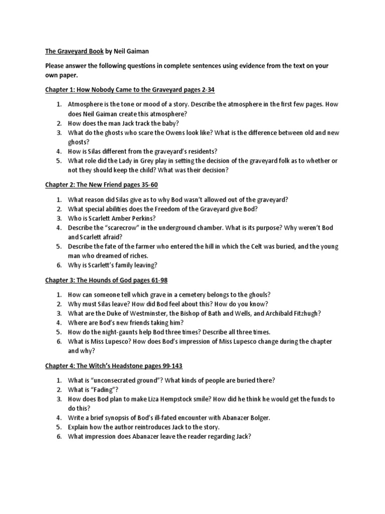 Graveyard Book Chapter Insights | PDF