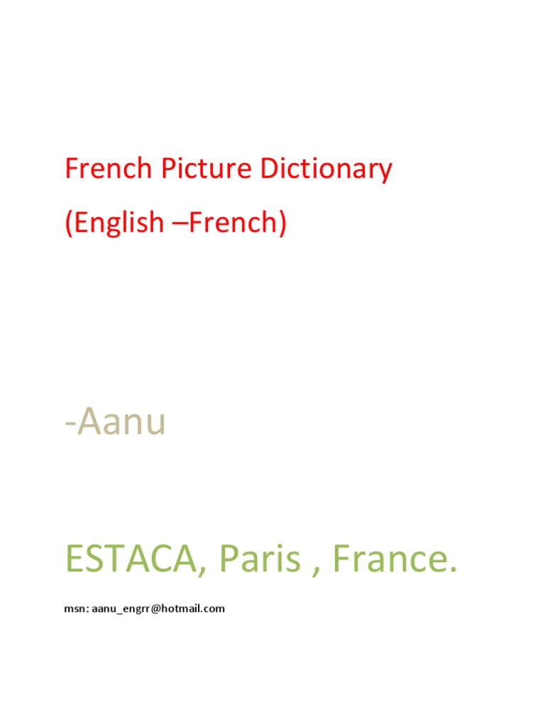 French Picture Dictionary | PDF