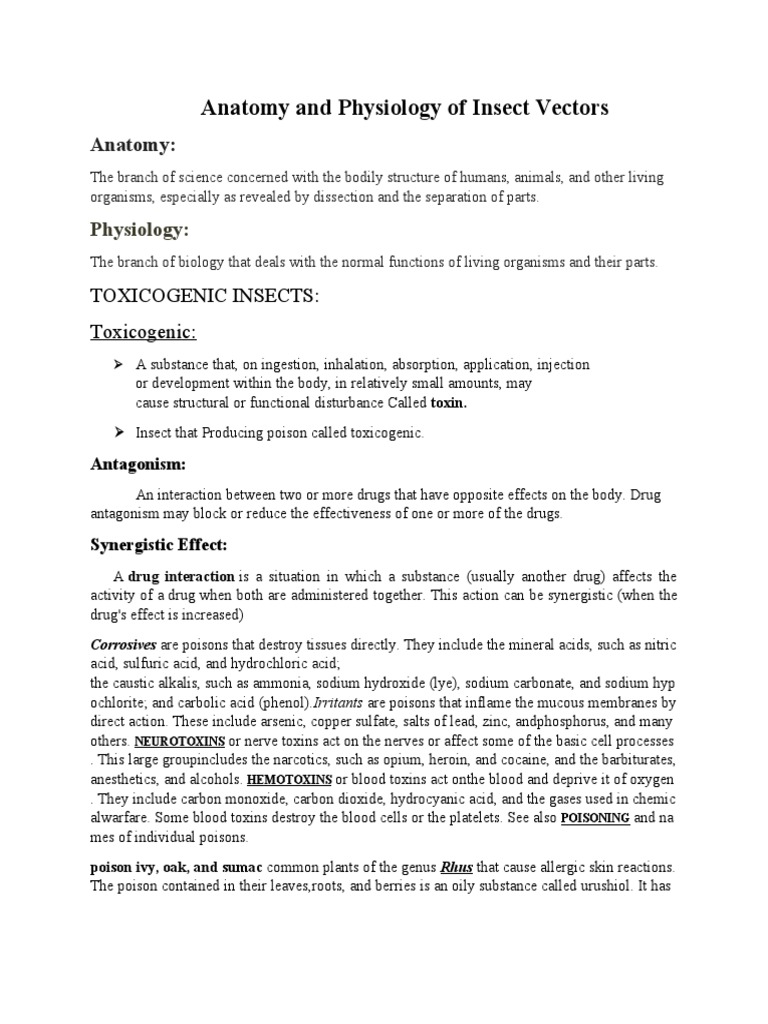 Anatomy and Physiology of Insect Vectors | PDF | Insects | Organisms