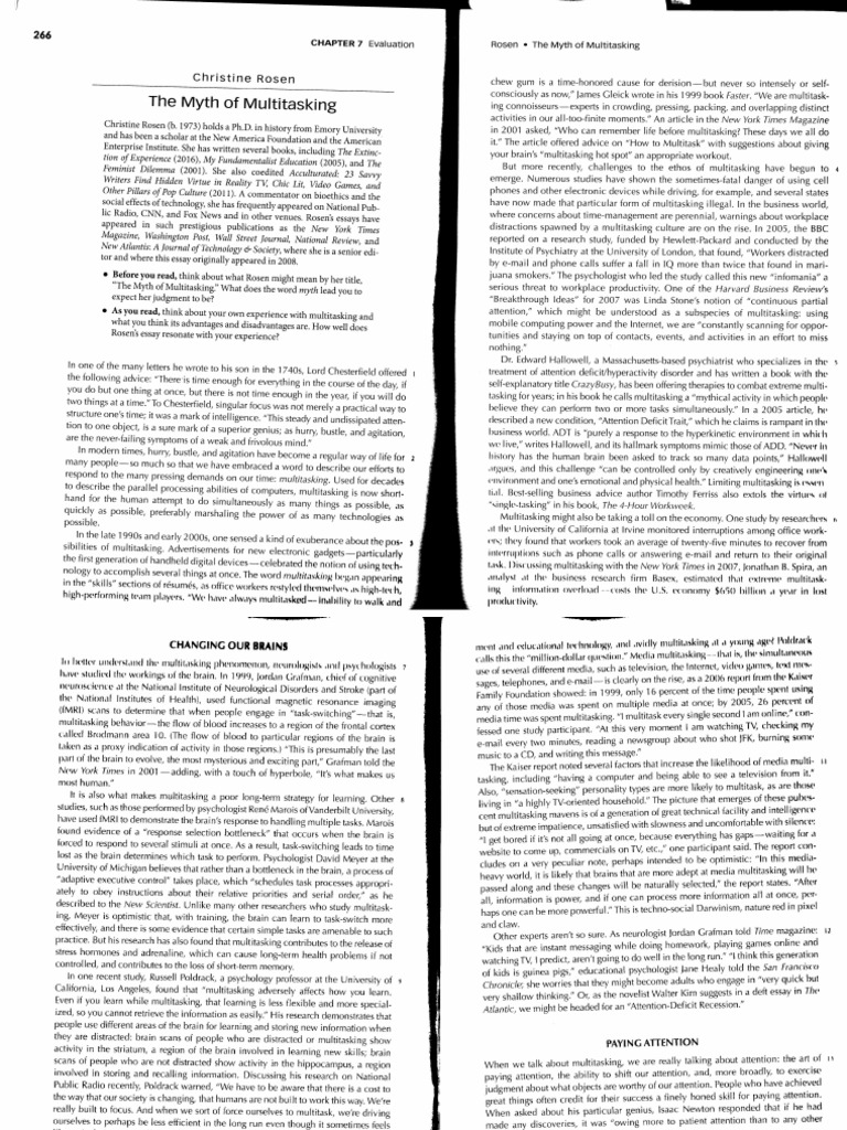 Myth of Multitasking PDF | PDF