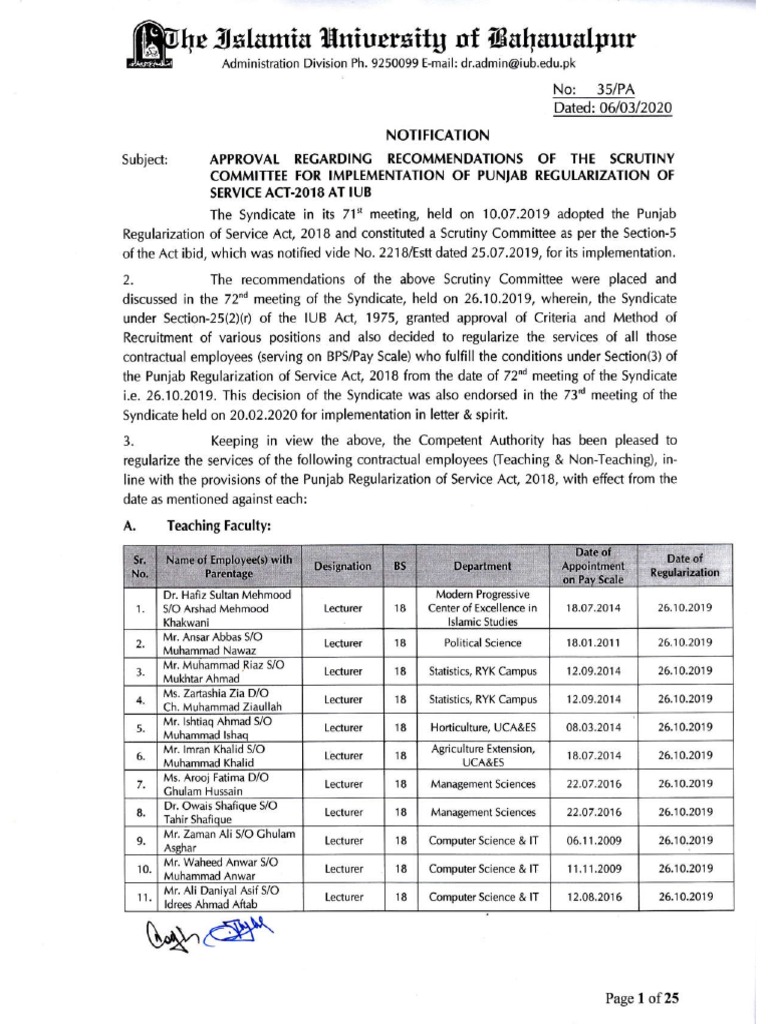 Regularization Notification | PDF