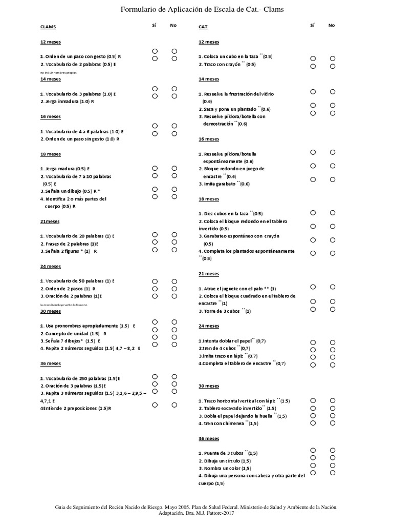 Cat Clams Desde 12 Meses Formularios Adaptados | PDF | Idiomas