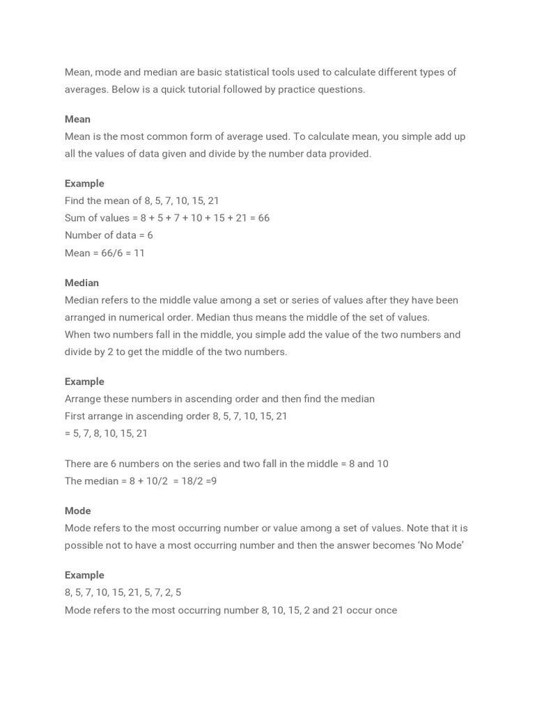 Sample Multiple Question With Answer | PDF | Mean | Mode (Statistics)