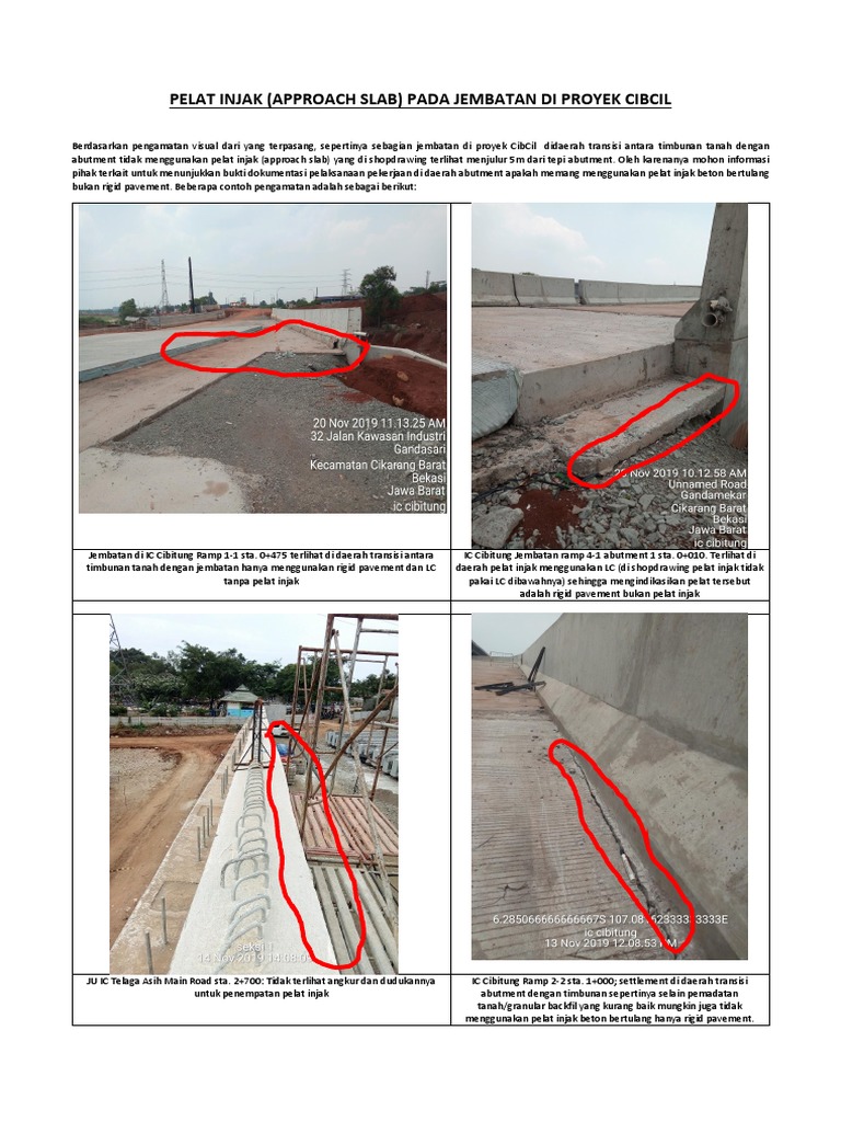 KETIDAKSESUAIAN PELAT INJAK PADA JEMBATAN DI PROYEK CIBCIL | PDF