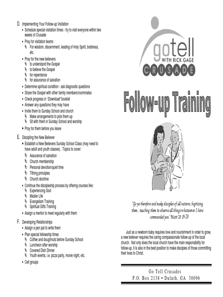 New Believers Follow-Up Strategy Guide | PDF | Assurance (Theology ...