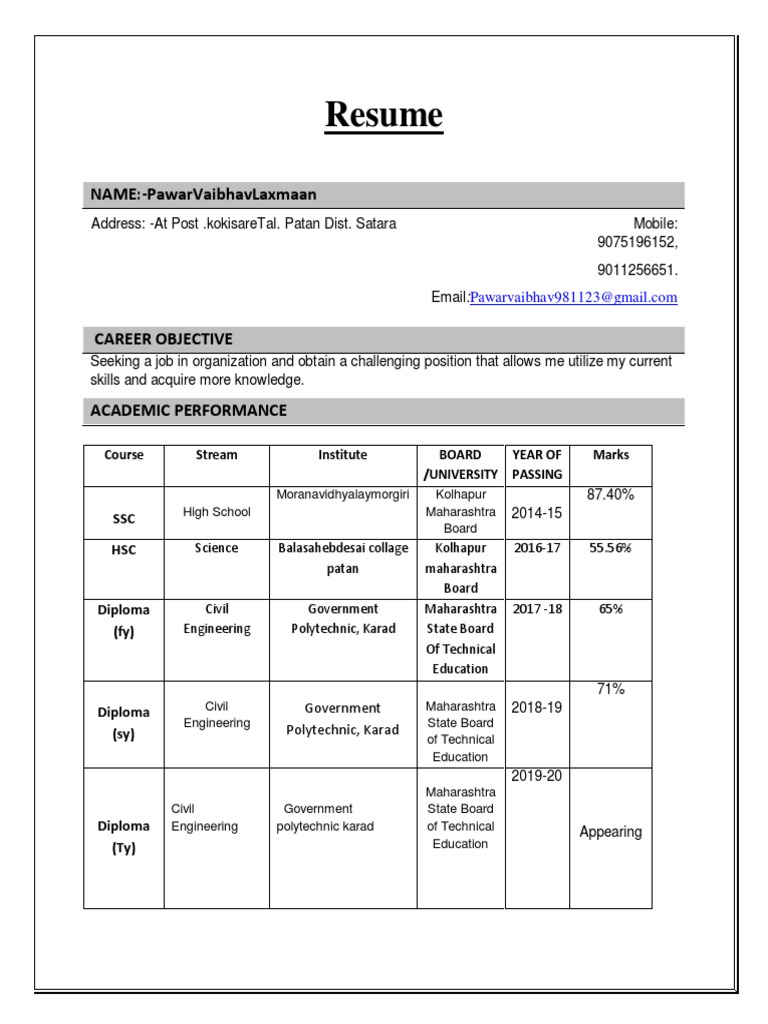 Vaibhav Resume PDF | PDF | Learning | Cognition